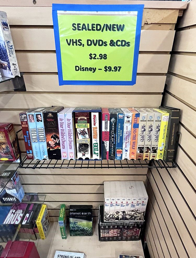 Physical media lives on! A shrine to entertainment before streaming, where films are still tangible objects to be held.