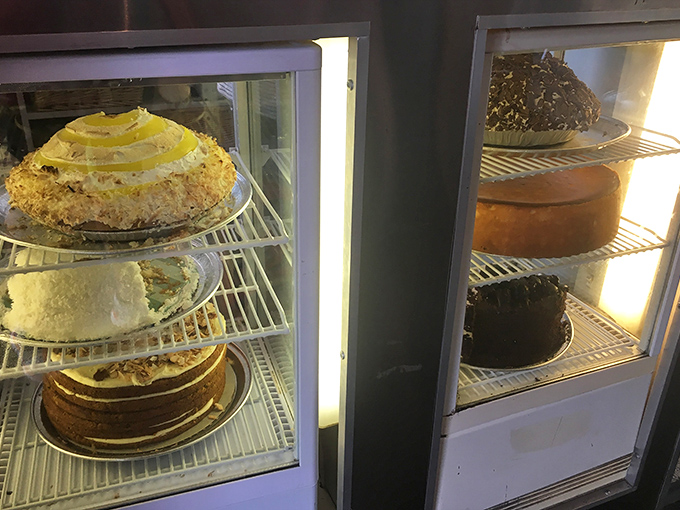 A dessert case displaying sweet temptations that make choosing just one feel like an impossible mission.