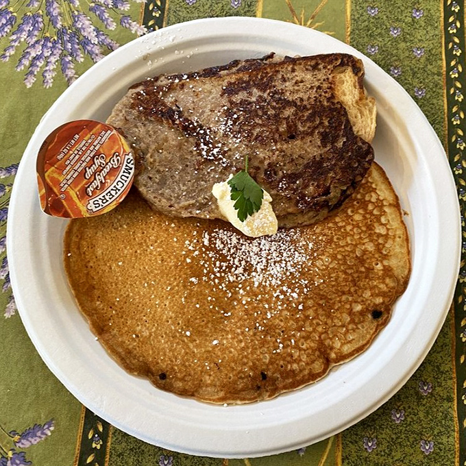 Pancakes and French toast that prove breakfast is the most important meal of the day &ndash; especially when dusted with powdered sugar.