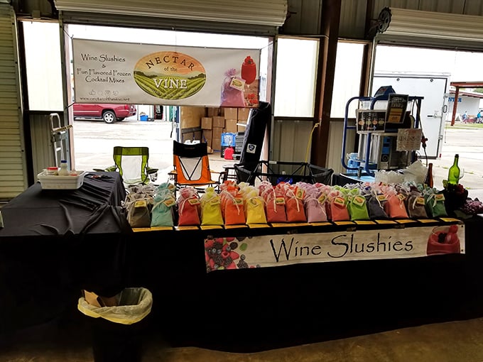 Wine slushies &ndash; because shopping is thirsty work! These colorful adult beverages offer sweet relief from the Texas heat between bargain hunts.