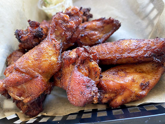 These wings aren't just smoked, they're transformed&mdash;achieving that perfect mahogany color that signals flavor in every delectable bite.