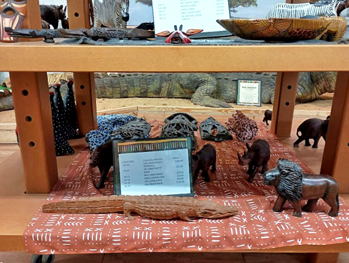 The gift shop doesn't miss a beat with its nature-inspired souvenirs. Those wooden animal figurines are practically a Florida rite of passage.