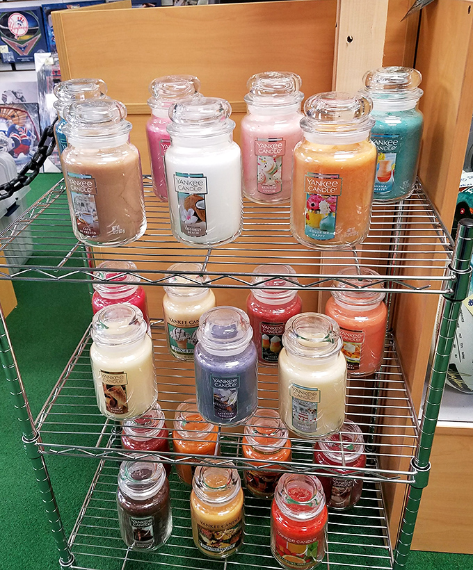 Candle paradise where every season and scent memory lives in glass jars, waiting to transport you back to grandma's kitchen or summer beaches.