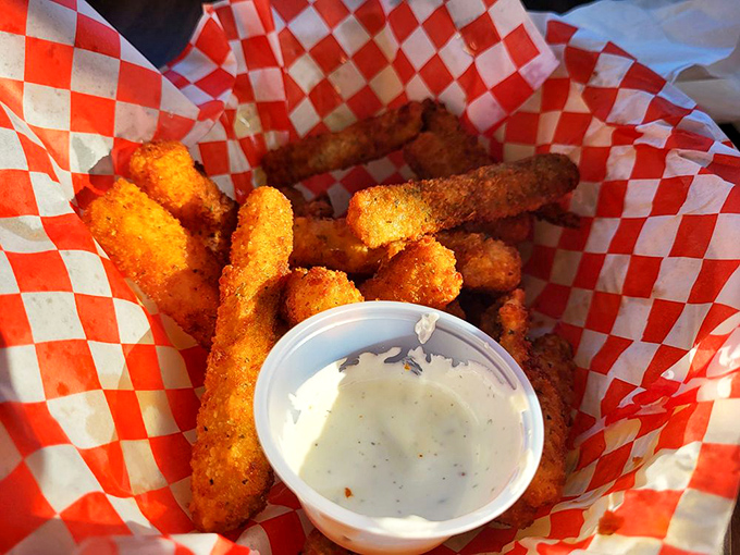 Zucchini sticks that put all other vegetable fries to shame&mdash;crispy, golden soldiers standing at attention, ready to dive into that creamy dipping sauce.