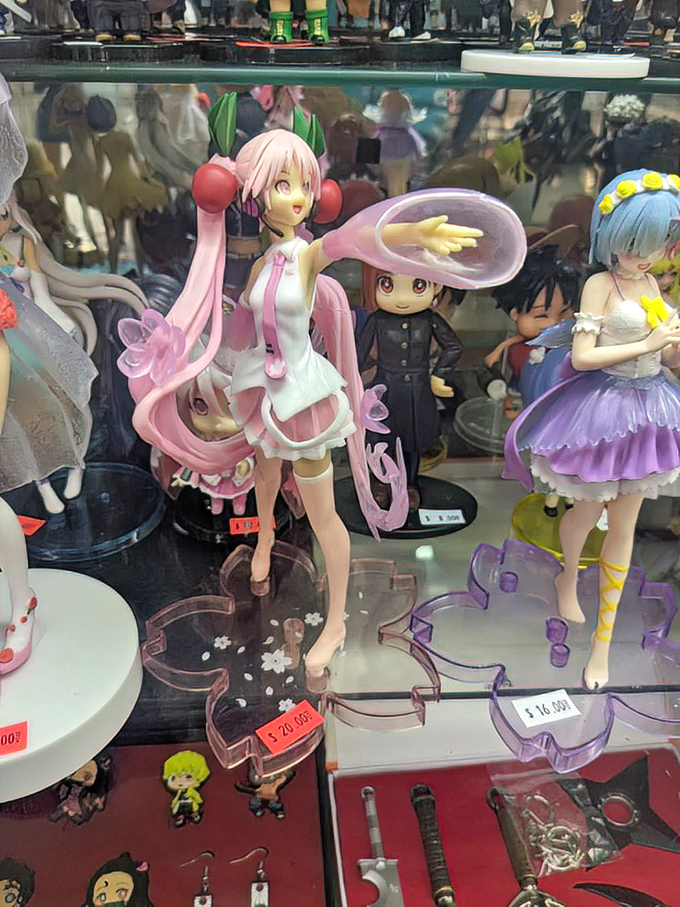 Anime figurines frozen in perpetual poses, waiting for collectors to rescue them from their plastic prisons. Fandom has never looked so colorful.