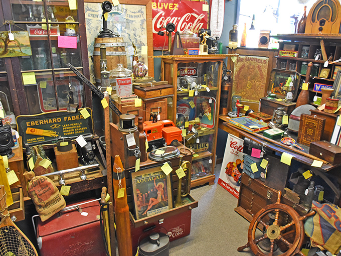 Vintage advertising heaven! When Coca-Cola art was frameable and toy ships weren't made with planned obsolescence in mind.