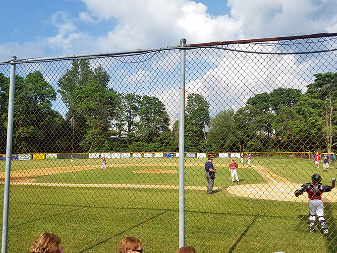 Little League dreams take flight on this well-kept field. The fence advertisements showcase local businesses that support tomorrow's Derek Jeters and Bryce Harpers. 