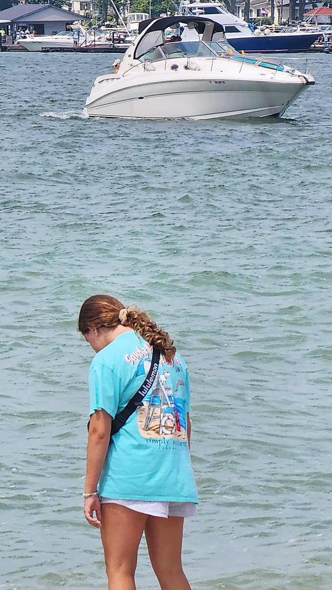 The gentle chop of Lake Erie welcomes boaters and waders alike to this freshwater paradise. 