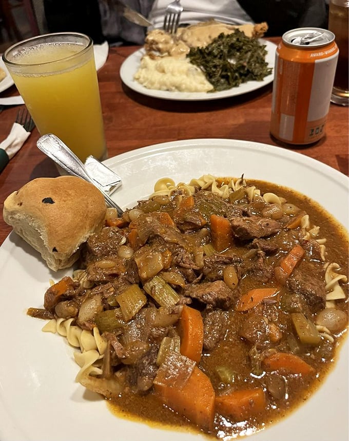 A beef stew that could end family feuds. Tender meat swimming in rich gravy over noodles&mdash;comfort food that hugs you from the inside out.