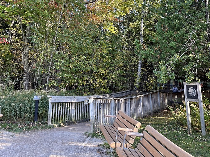 Take a moment. These benches offer the perfect spot to contemplate nature's artistry before continuing your Upper Peninsula adventure. 