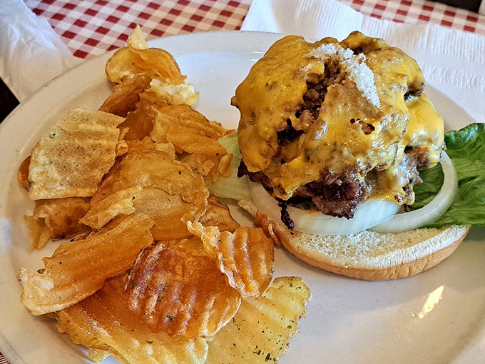 A burger that doesn't need a fancy name or pretentious toppings&mdash;just honest-to-goodness flavor that makes fast food chains weep with inadequacy.