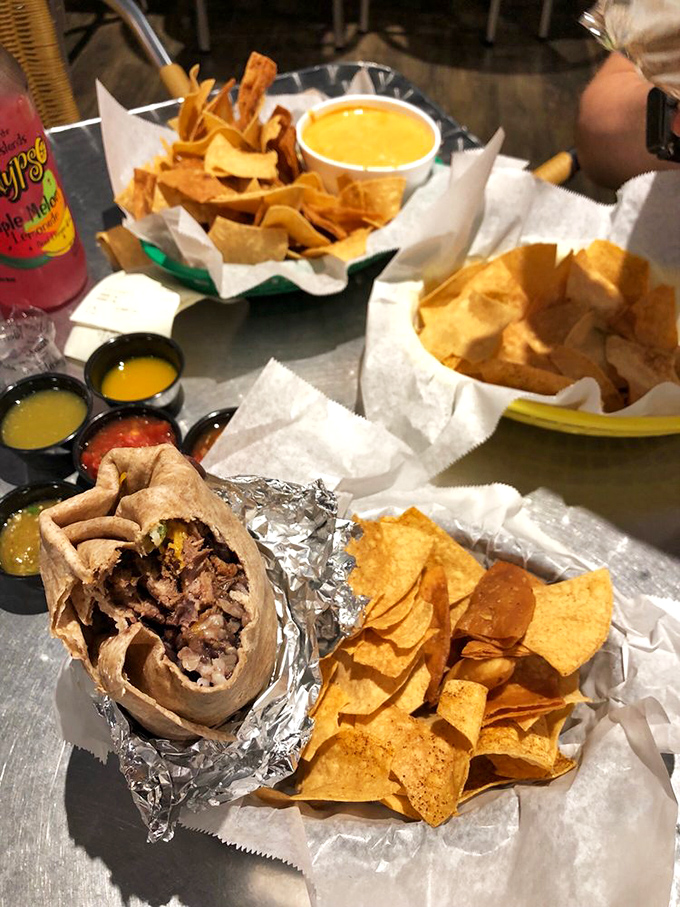 The foil-wrapped treasure at the end of the Pennsylvania rainbow. This burrito and its chip companions are worth crossing state lines for.