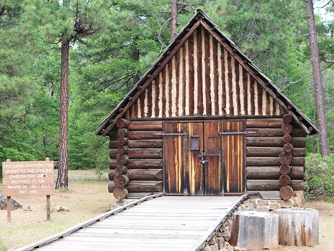 This rustic cabin looks like it was built by someone who read "Thoreau For Dummies" and then absolutely nailed the assignment.