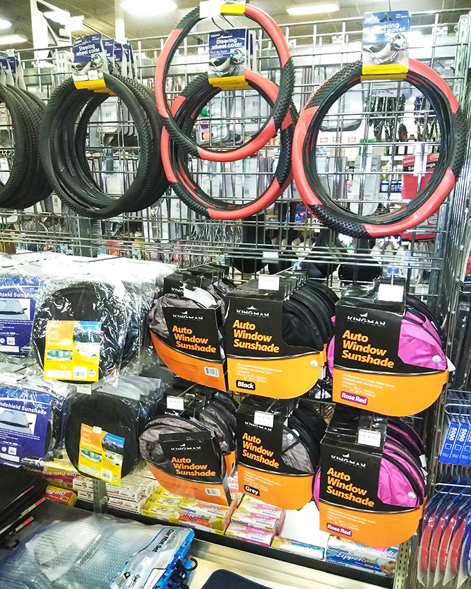 Auto accessories galore! Because your car deserves nice things too, even if they're someone else's nice things first.