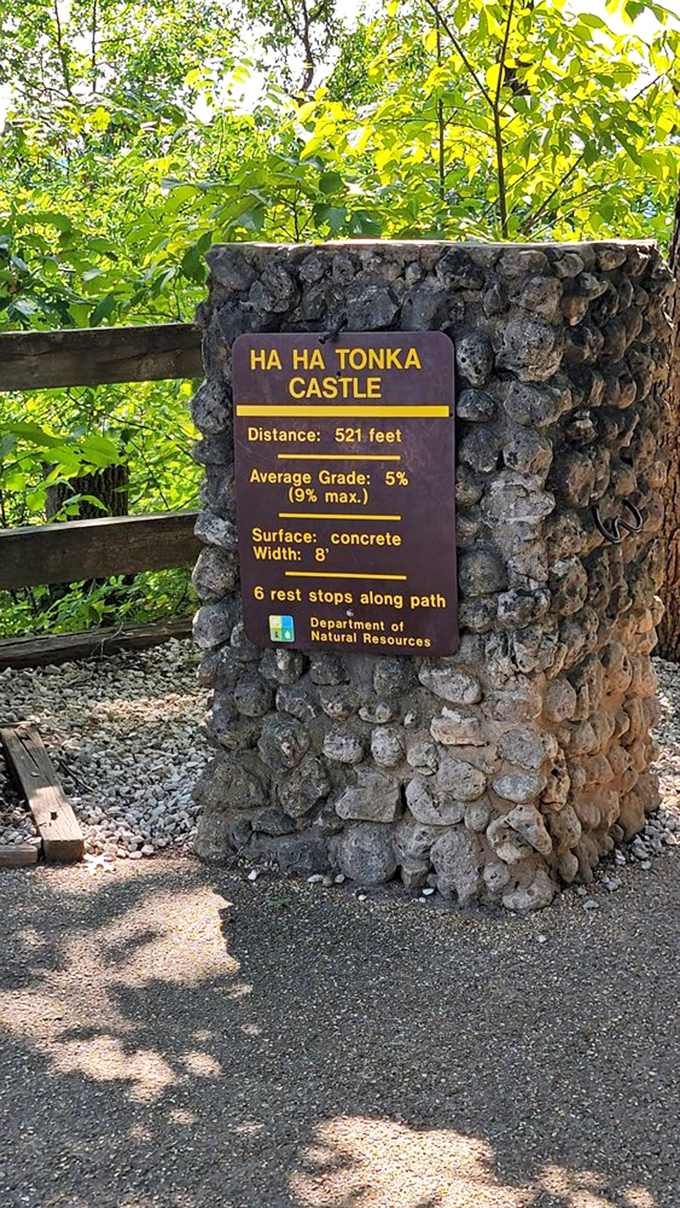 Trail markers guide modern explorers through this slice of European drama transplanted to the Ozarks.