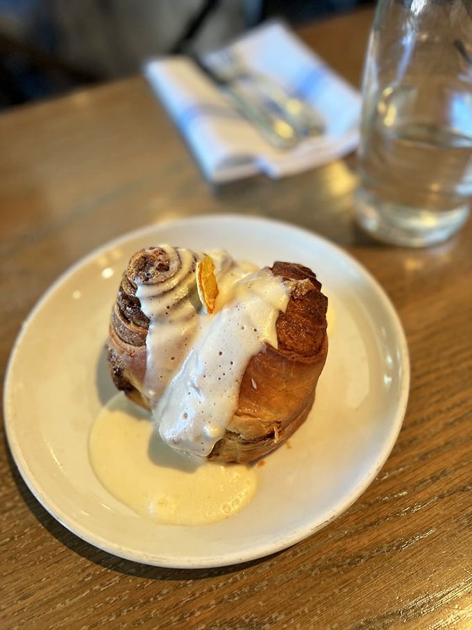 A cinnamon roll that's clearly been working out &ndash; muscular, confident, and not afraid to flaunt its icing. Breakfast of champions.