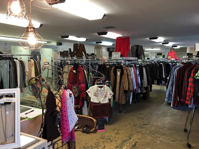 Fashion archaeology at its finest. Each rack contains potential discoveries spanning decades&mdash;from power suits to prairie dresses and everything between.