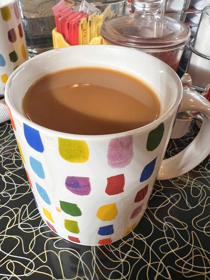 Their coffee comes in mugs as colorful as the conversation you'll have over it&mdash;proving morning fuel doesn't have to be boring. 