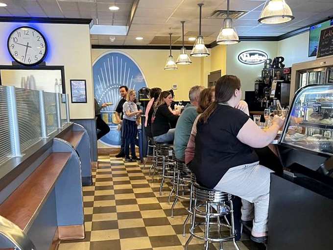 The breakfast bar&mdash;where strangers become friends united by coffee and the universal language of "pass the syrup, please."
