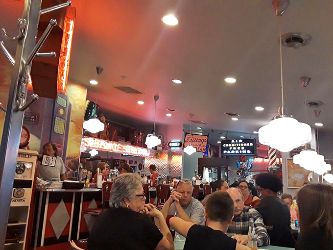 The dining room buzzes with conversation and clinking silverware&mdash;the soundtrack of American diner culture at its finest.