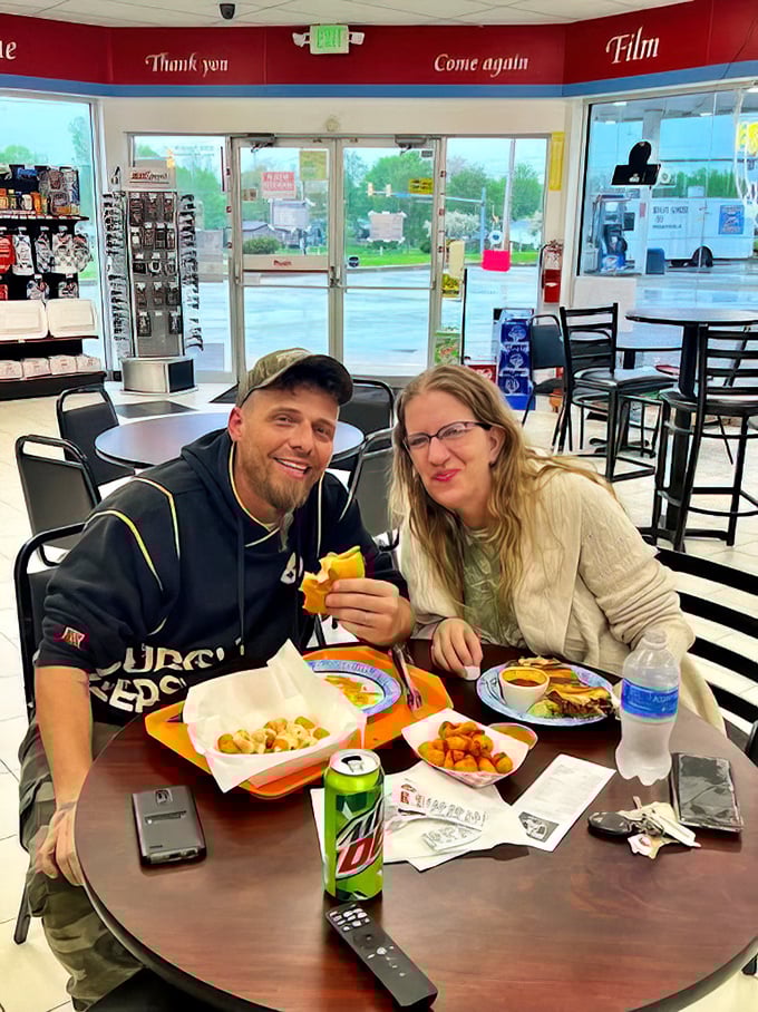Happy customers are the best advertisement. That smile says everything you need to know about what's happening on that tray.