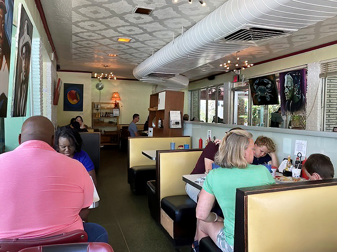 The dining room hums with the beautiful symphony of people enjoying good food together&mdash;the universal language that needs no translation. 