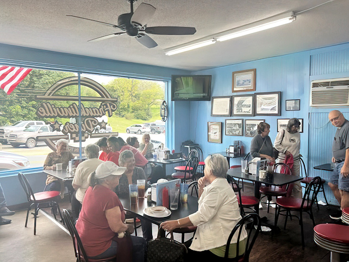 Where everybody knows your name, or at least pretends to – the bustling dining room where coffee cups never reach empty and conversation flows freely.