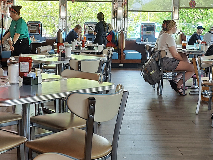 Every good diner has its regulars – the morning coffee club solving world problems one pancake stack at a time.