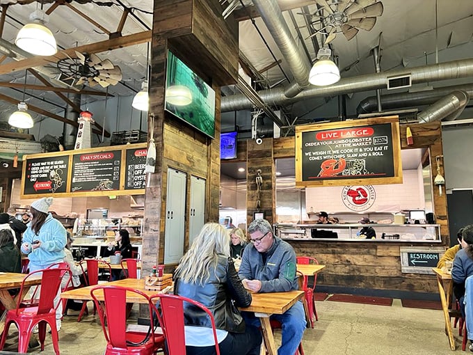 The bustling dining room has that perfect buzz of happy eaters &ndash; notice how nobody's looking at their phones? That's the power of great seafood.