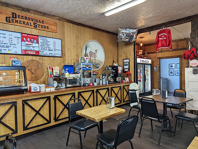 Simple tables and chairs that have hosted thousands of conversations. No Edison bulbs or reclaimed wood needed&mdash;just honest comfort and good food. 