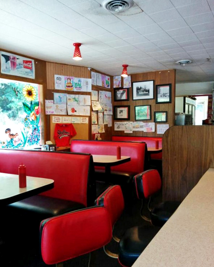 Red vinyl booths and wood paneling&mdash;the classic diner formula that never goes out of style. Nostalgia you can actually sit in.