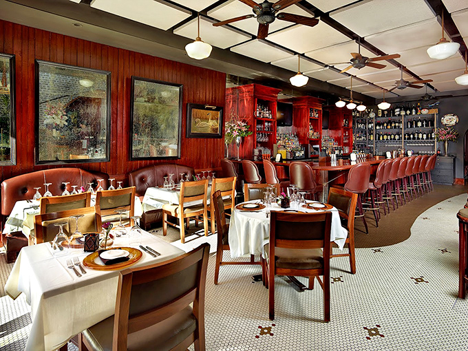 The bar and dining area perfectly balances old-world charm with contemporary comfort &ndash; like a well-tailored suit that fits just right.