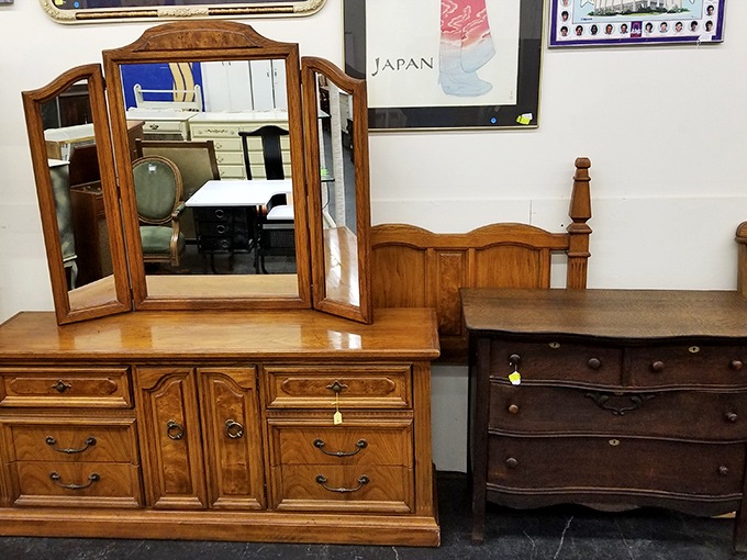 These dressers have held everything from love letters to bell-bottom jeans. The three-panel mirror has reflected fashion choices both brilliant and questionable.