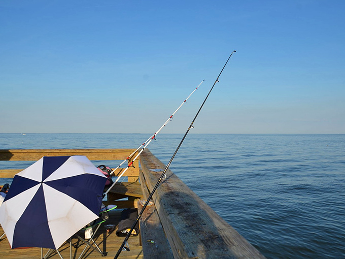Fishing off the pier isn't just about catching dinner &ndash; it's about casting away your worries while the Chesapeake works its therapeutic magic.