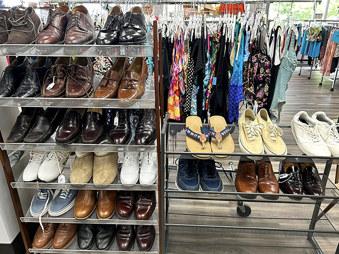 Shoes with stories to tell, from boardroom battles to dance floor triumphs. Pre-loved footwear organized with military precision.