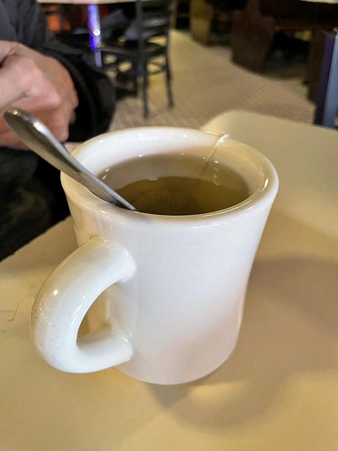 Sometimes the simplest pleasures are best&mdash;a sturdy white mug of steaming tea, ready to warm both hands and spirits.