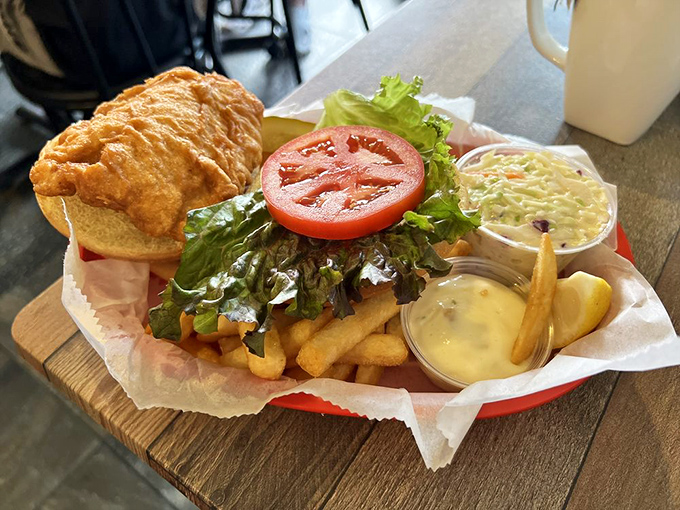 The grouper sandwich that launched a thousand road trips. Fresh fish, crisp lettuce, juicy tomato&mdash;sometimes perfection wears simple clothes.