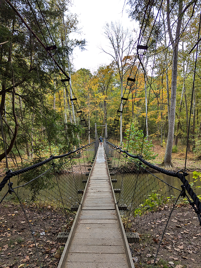 The suspension bridge offers equal parts thrill and tranquility &ndash; a perfect metaphor for the best outdoor adventures and definitely worth the wobbly knees.