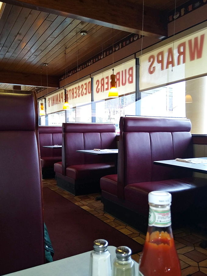 Red vinyl booths&mdash;the throne of diner royalty&mdash;line up beneath wooden ceilings, creating the perfect backdrop for solving the world's problems over coffee.