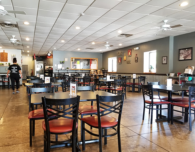 The dining room's practical simplicity lets you focus on what matters. No distractions from the serious business of enjoying exceptional food.