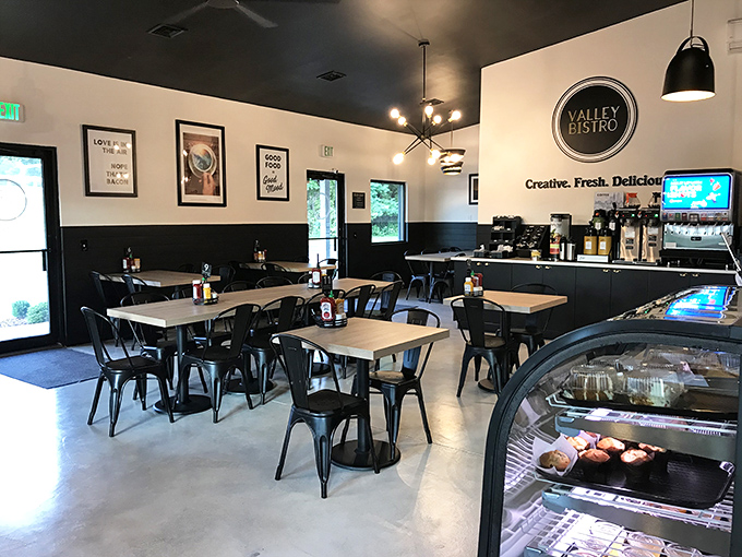 Clean lines, thoughtful design, and a tagline that promises exactly what the kitchen delivers: "Creative. Fresh. Delicious."