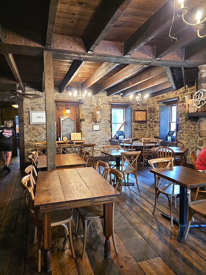 Wide-plank floors that have supported generations of diners, under wooden beams that have witnessed countless celebrations, proposals, and first dates.
