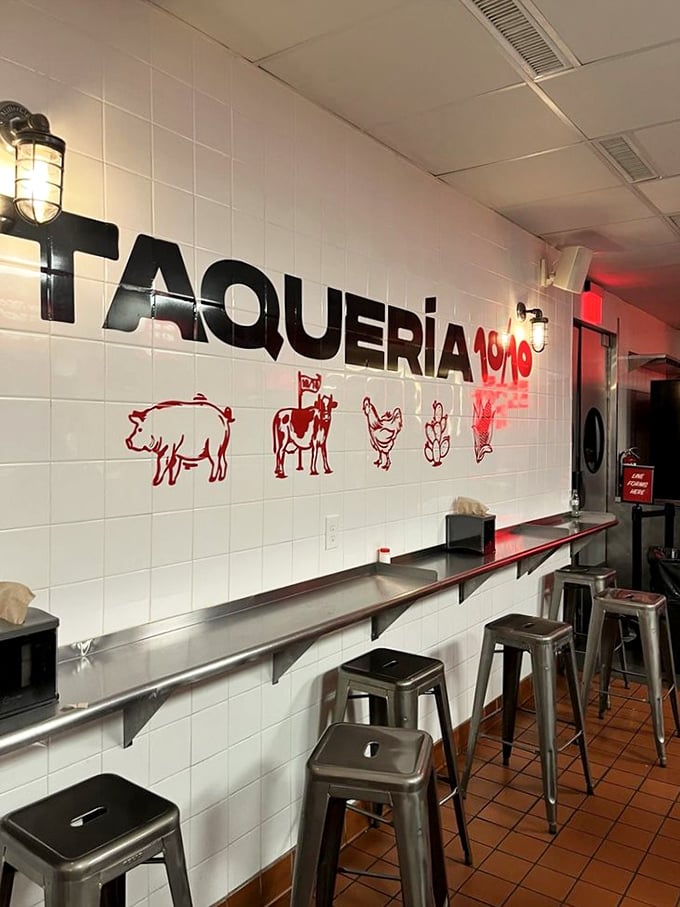 The wall art tells you everything you need to know: this place speaks the universal language of meat, prepared with reverence and skill.