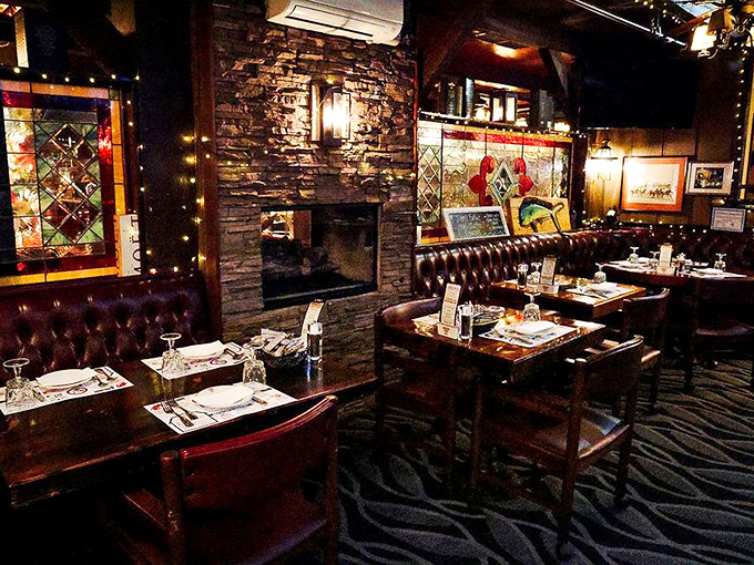 Dark wood and warm lighting create the kind of atmosphere where every meal feels like a celebration worth remembering.