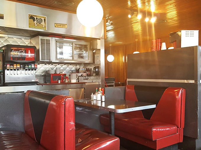 Classic diner aesthetics that Hollywood set designers try to replicate but can never quite capture the authentic charm.