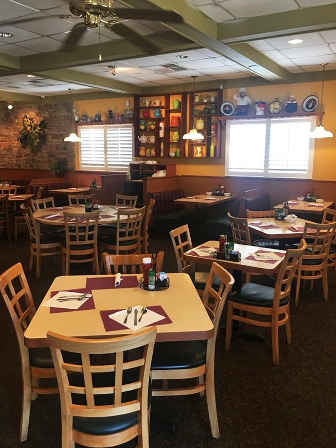 The dining room feels like it was designed by someone who understands that comfort is the essential ingredient in any great breakfast experience.