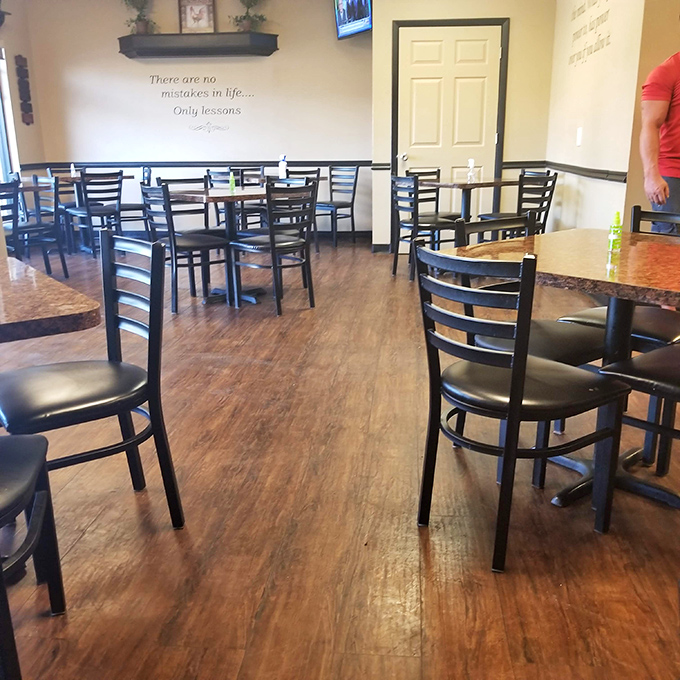 "There are no mistakes in life... Only lessons" reads the wall, though ordering too little food here might be the one exception.