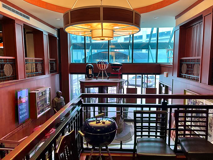 The multi-level dining experience feels both intimate and grand&mdash;like being in the world's most delicious theater, with the grills taking center stage.