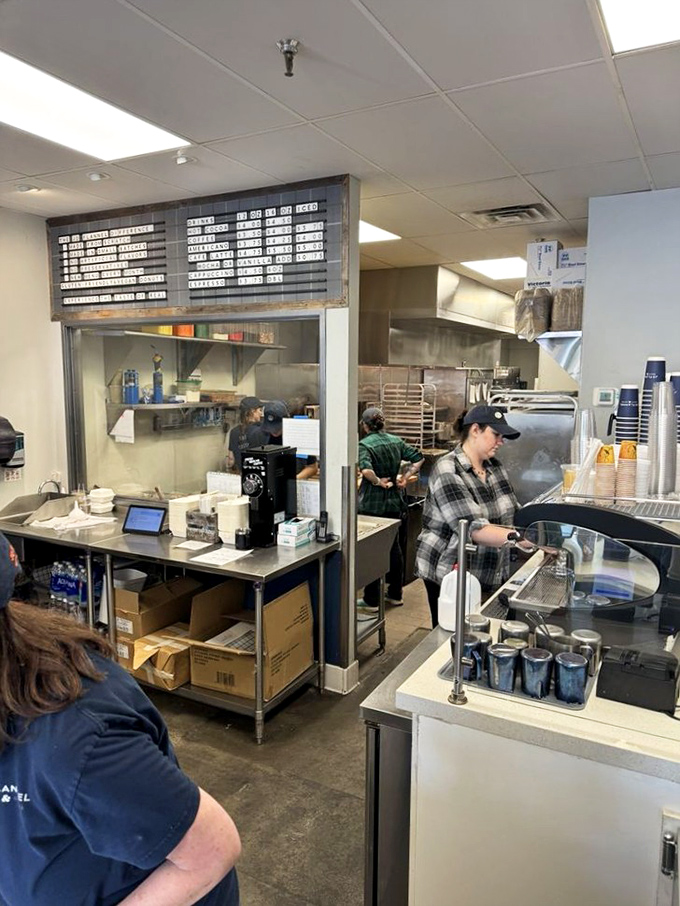 Where the magic happens. Like watching artisans at work, the kitchen offers a glimpse into the alchemy that transforms simple ingredients into donut gold.