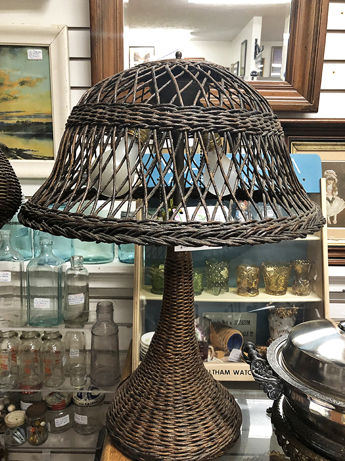 This woven lamp isn't just lighting&mdash;it's functional sculpture, casting patterns that transform any room into a mid-century storybook setting.